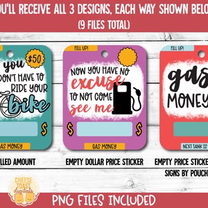 Printable Gas Money Card, Money Card, Fuel Design, Gift Card Holder ...