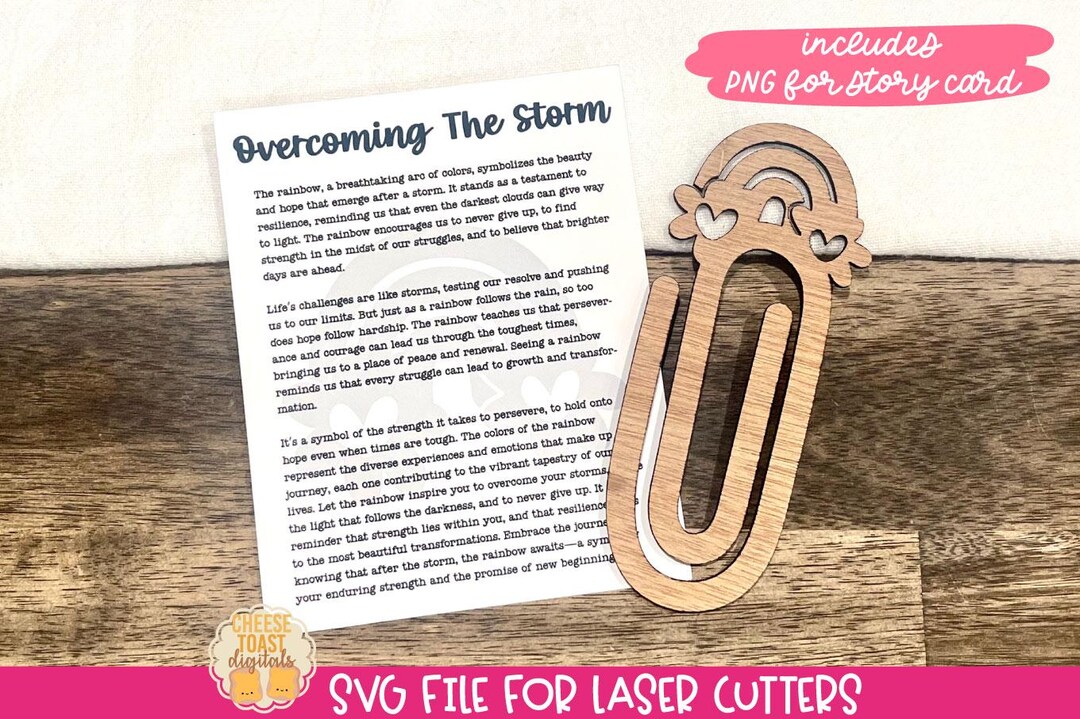 Overcoming the Storm - Story Card Bookmark SVG, Large Paperclip ...