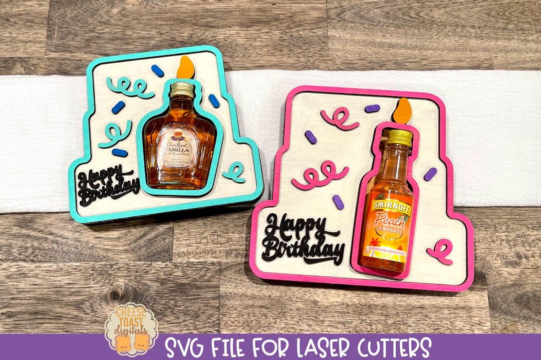 Birthday Mini Alcohol Bottle Holder SVG, Airplane Shooter Bottle Box ...