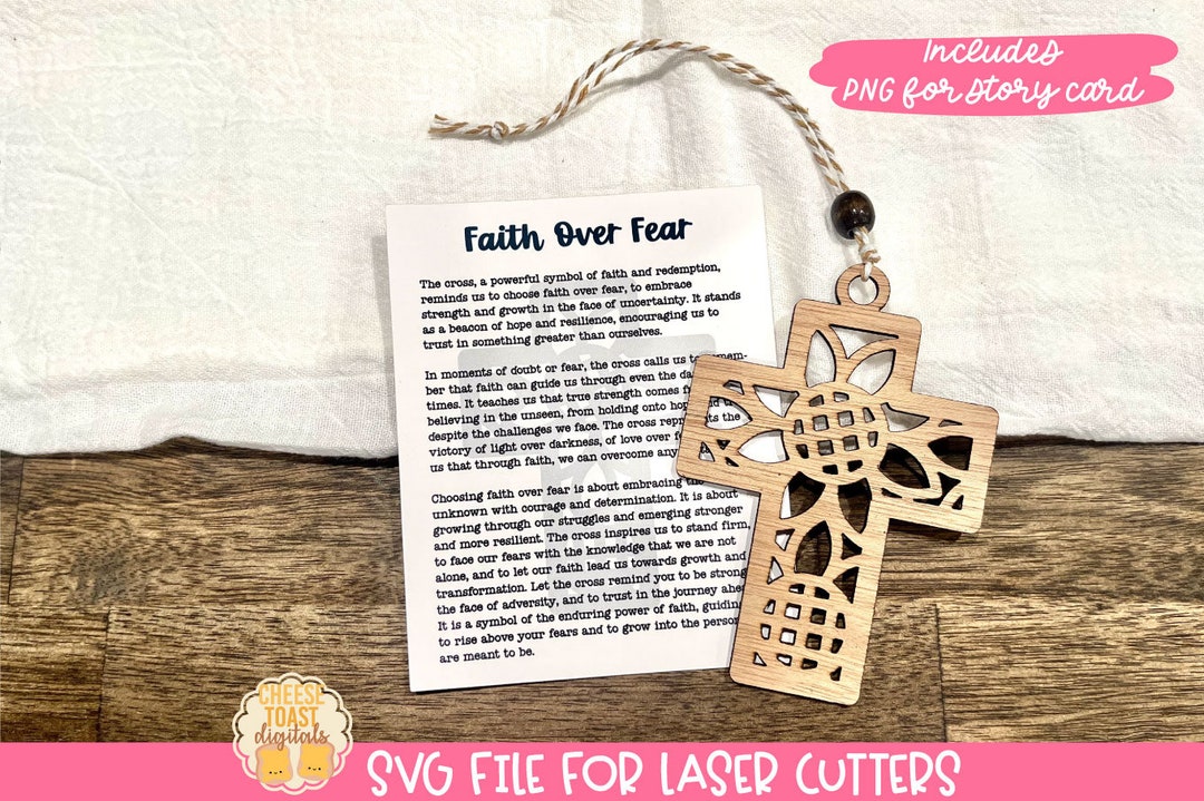Faith Over Fear - Story Card Ornament SVG, Gift of Strength, Car Charm ...