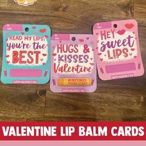 Printable Valentine's Day Card, Lip Balm Card, Lip Balm Valentines ...