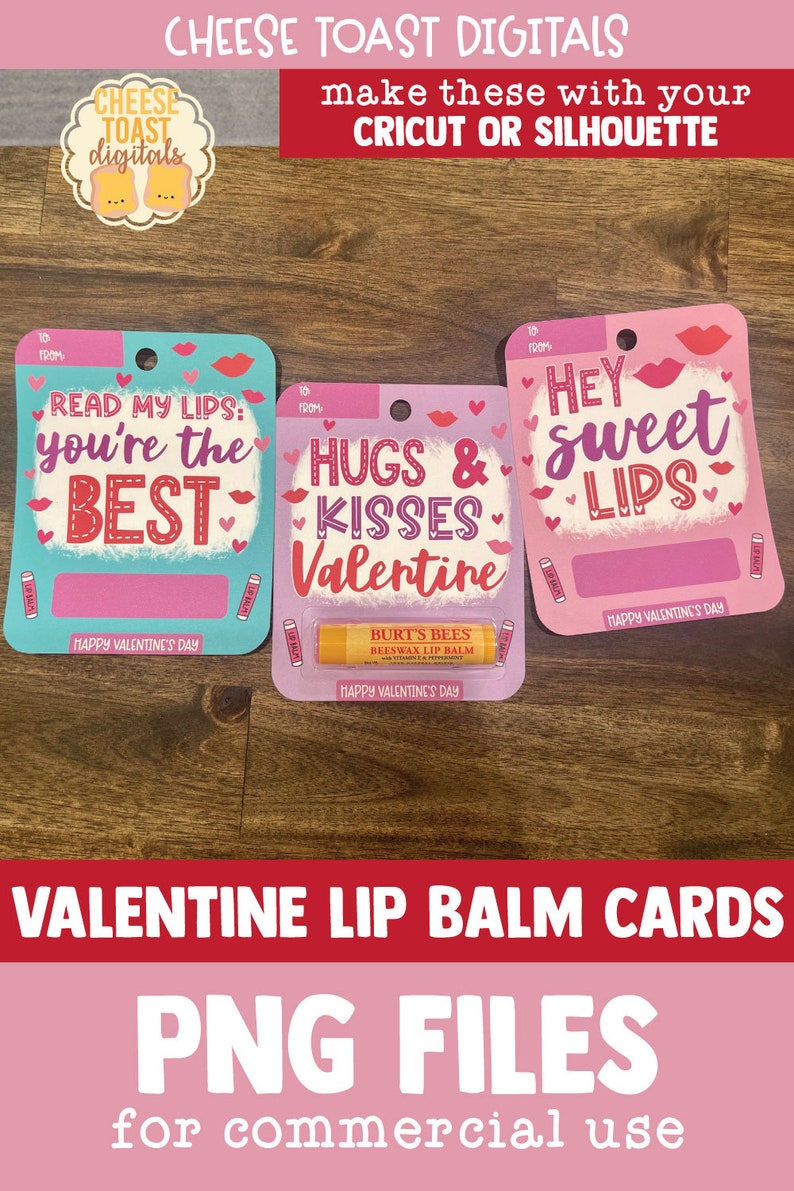 Printable Valentine's Day Card Lip Balm Card Lip Balm - Etsy