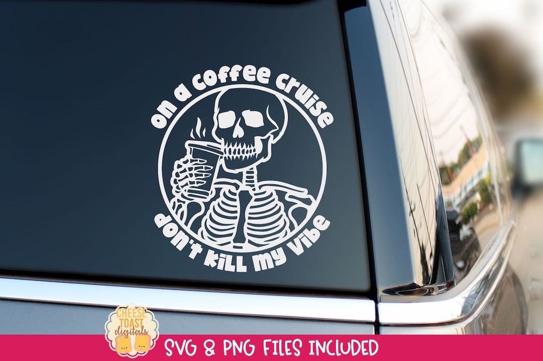 On A Coffee Cruise Svg, Coffee Car Decal SVG, Iced Coffee Car Sticker ...