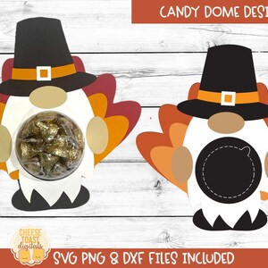 Turkey Gnome Candy Dome SVG Bundle, Paper Candy Ornaments SVG, Party ...
