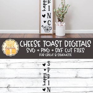 Happy Spring, Spring Vertical Porch Sign SVG PNG DXF, Decor, Porch Sign ...