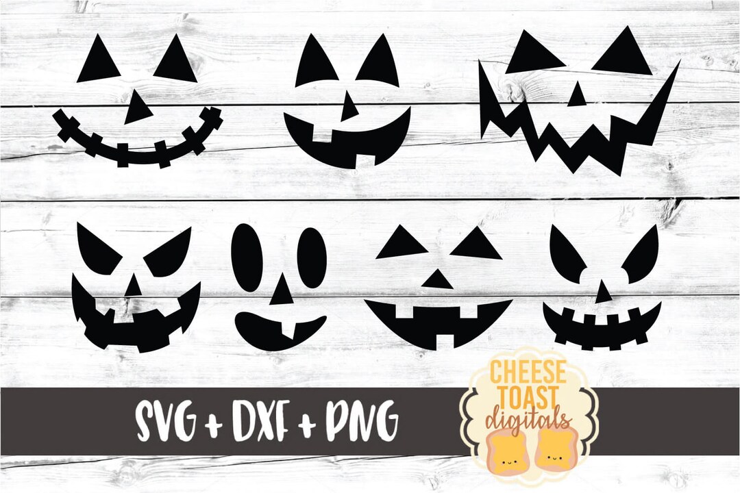 Caras de calabaza SVG PNG DXF cut files calabaza svg otoño - Etsy España