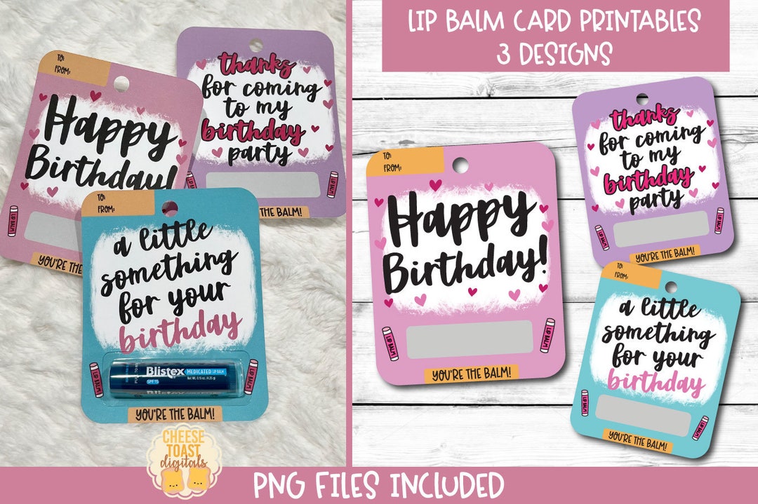 Printable Birthday Card, Lip Balm Card, Happy Birthday Design, Print ...