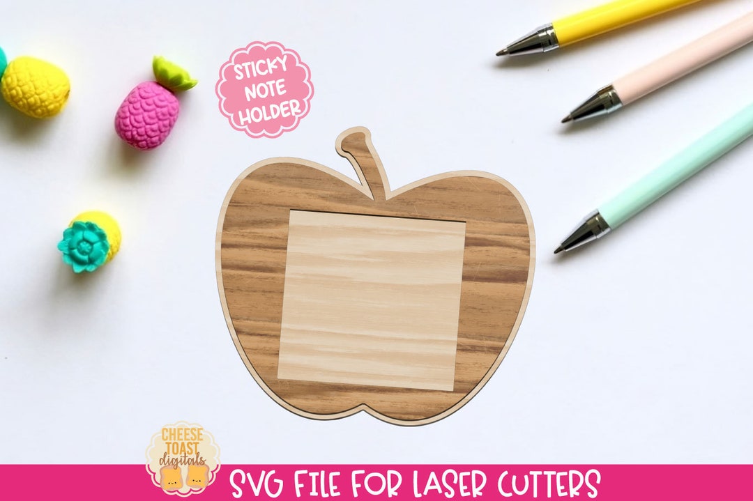 Notepad Holder SVG - Teacher Laser SVG, Sticker Note Holder Files - Etsy