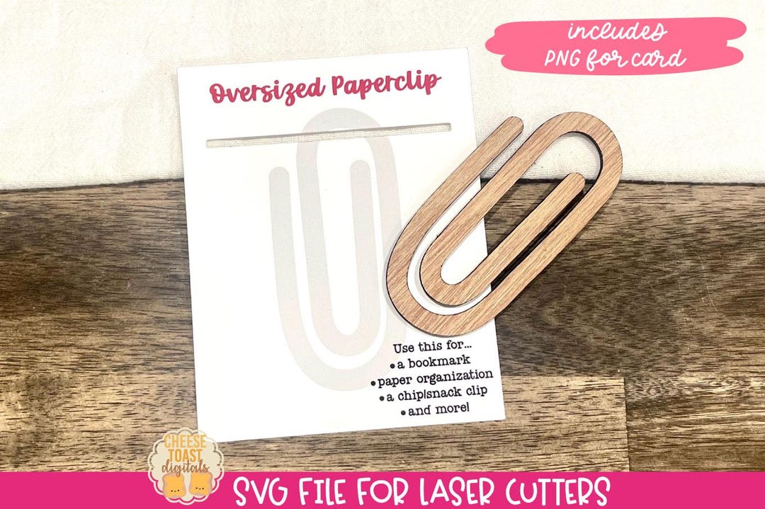 Large Paperclip Laser File, Snack Clip Svg, Laser Bookmark SVG ...