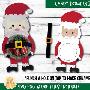 Santa Candy Dome SVG, Candy Ornaments SVG, Party Favor, Stocking ...