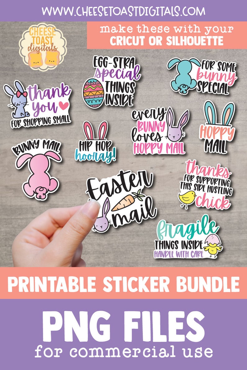 Easter Packaging Stickers 10 Spring Printable PNG Files | Etsy