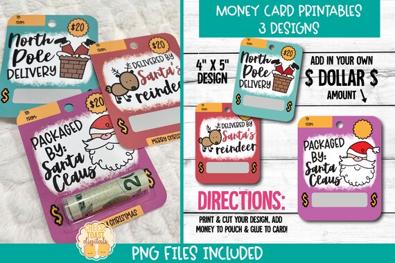 Printable Christmas Card Money Card Merry Christmas Design - Etsy
