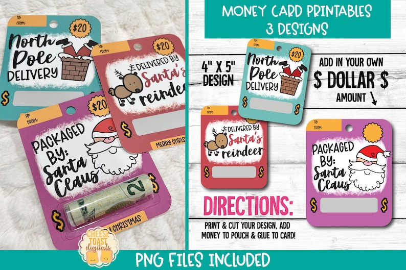 Printable Christmas Card Money Card Merry Christmas Design - Etsy