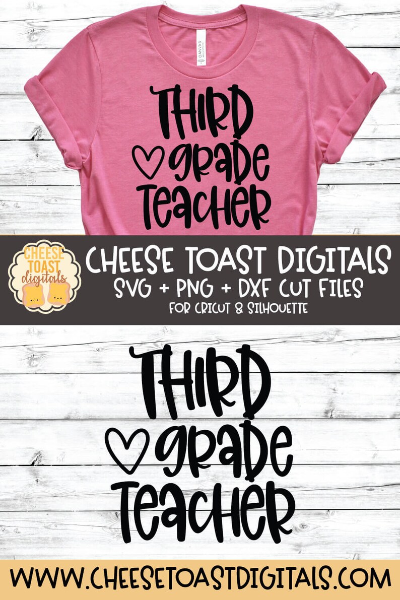 Third Grade Teacher SVG PNG DXF Cut Files Teacher Shirt 3rd | Etsy