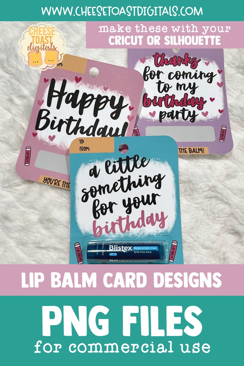 Printable Birthday Card Lip Balm Card Happy Birthday Design - Etsy
