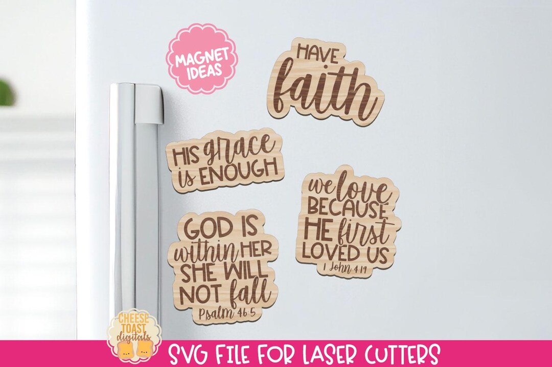 Religious Kitchen Magnet SVG, Laser Magnet File, Christian Laser Cut ...