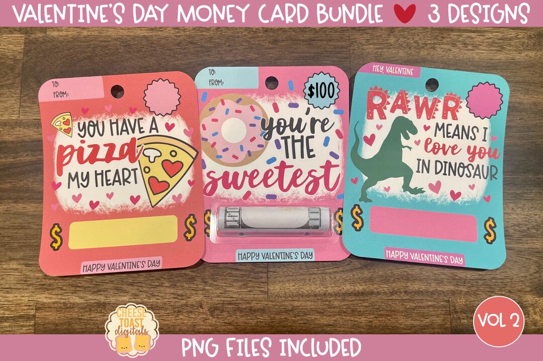 Valentine's Day Money Cards, Printable Card, Money Card, Kid's ...
