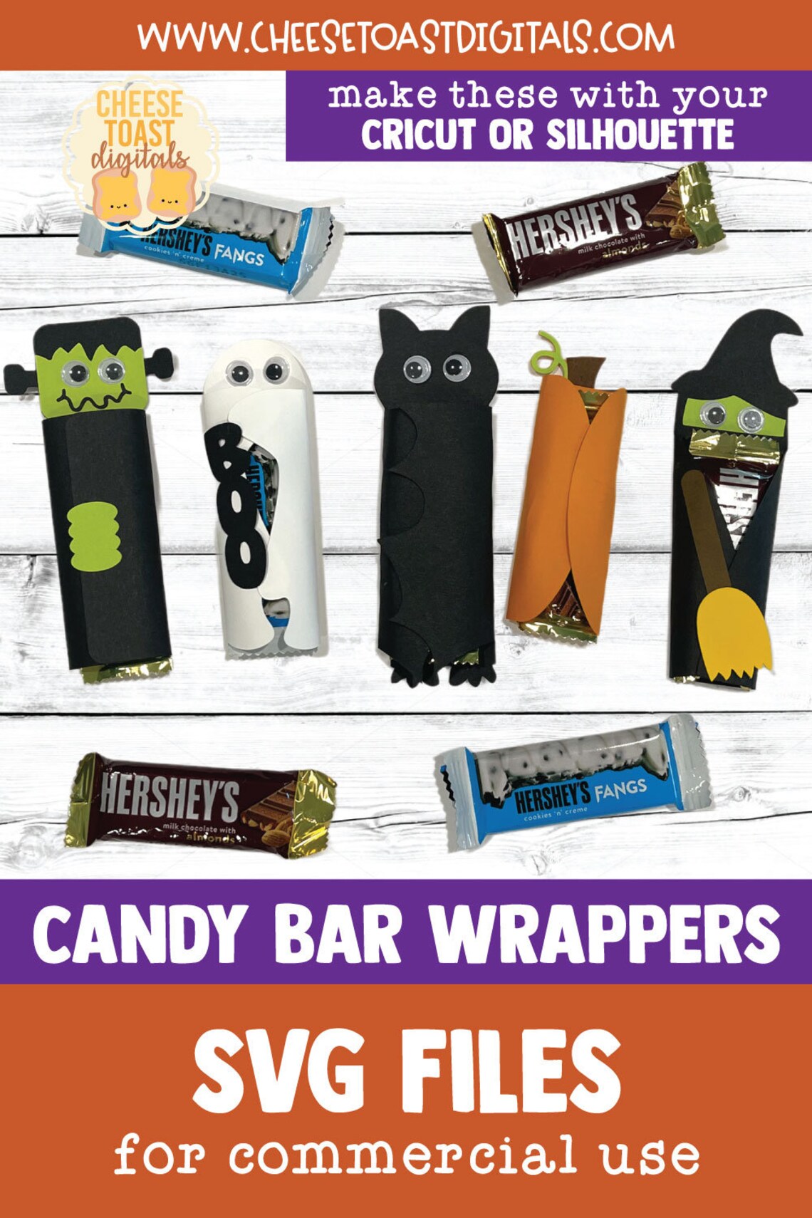 Halloween Candy Bar Wrapper SVG Bundle, Halloween Party Favor, Candy ...