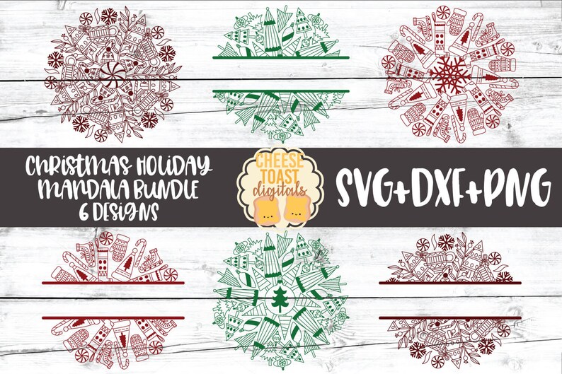 Christmas Holiday Mandala SVG Bundle Christmas Mandala Tree - Etsy