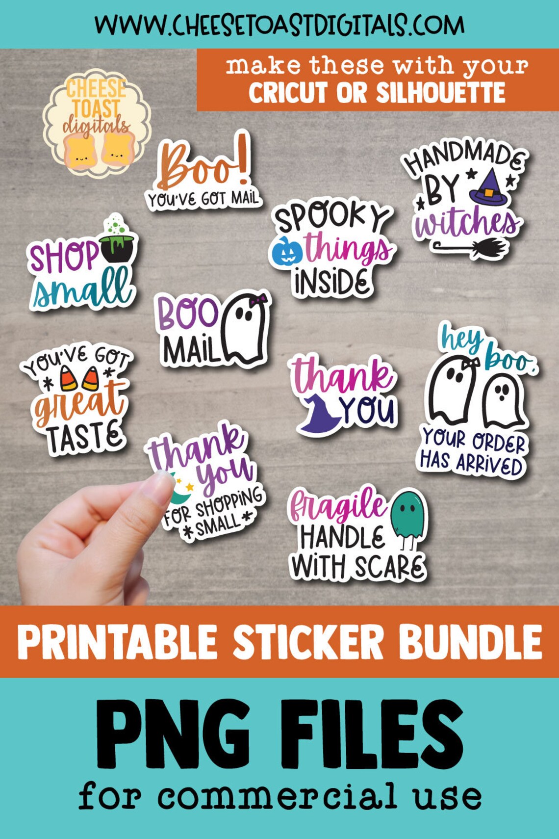 Halloween Packaging Stickers 10 Spooky Printable PNG Files - Etsy