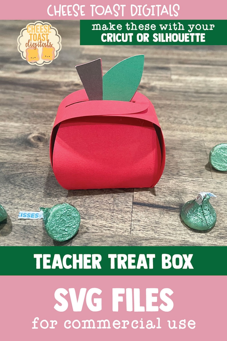 Apple Treat Box SVG, Teacher Appreciation Gift Box, Party Favor Box ...