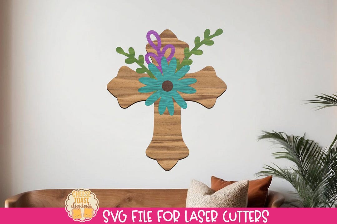 Cross Laser SVG, Cross Sign SVG, Floral Cross Svg, Wall Decor Laser ...