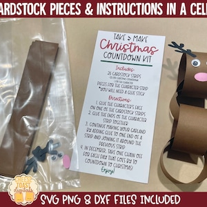 Christmas Countdown Advent Calendar SVG, Paper Chain Garland Craft Kit ...