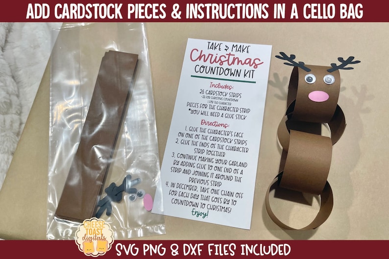 Christmas Countdown Advent Calendar SVG Paper Chain Garland - Etsy