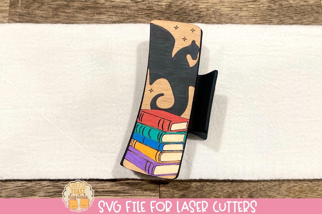 Claw Clip SVG, Dragon Hair Clip SVG, Book Lover Hair Clip Laser File ...