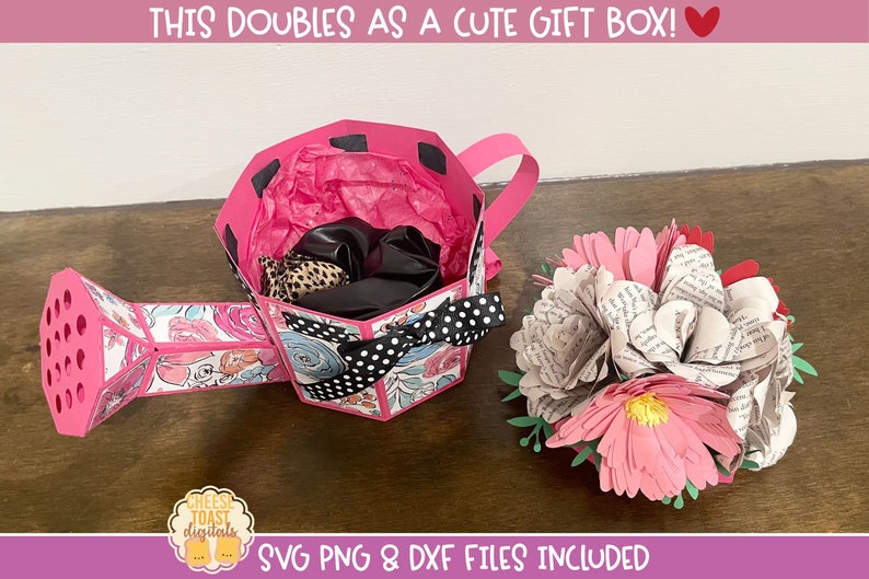 Paper Watering Can SVG Cut File, Paper Flowers, Bouquet Gift, Paper ...
