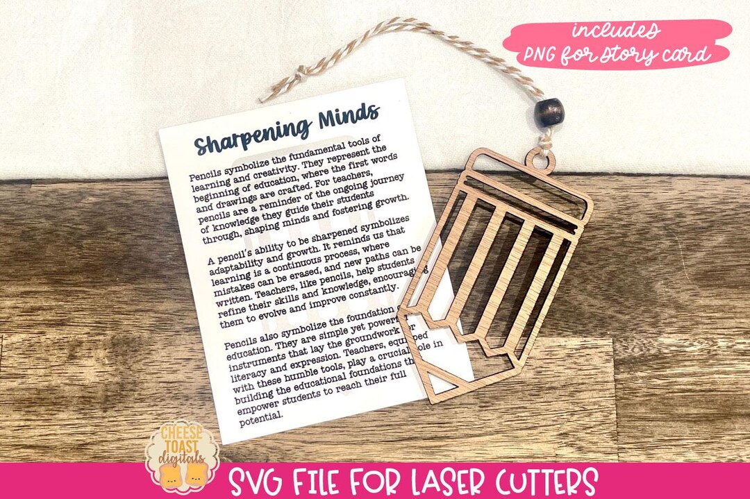 Sharpening Minds - Story Card Ornament SVG, Gift for Teachers, Car ...