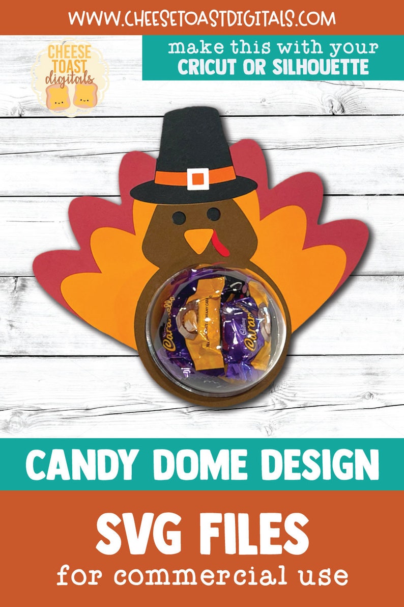Turkey Candy Dome SVG, Candy Ornaments SVG, Thanksgiving Party Favor ...