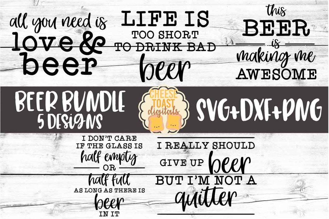 Beer SVG Bundle - 5 Designs, Beer Svg, Bar Svg, Love and Beer Svg, Pub ...