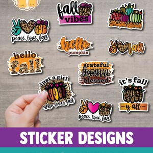 Fall Printable Stickers, 10 Leopard Print Sticker PNG Files, Autumn ...