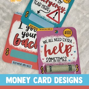 Printable Financial Help Money Card, Money Card, in Case of Emergency ...