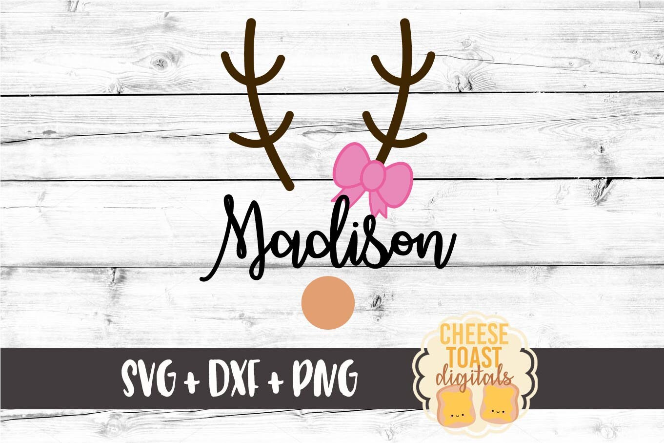 Reindeer Svg, Girl Reindeer Svg, Personalized Reindeer, Monogram ...