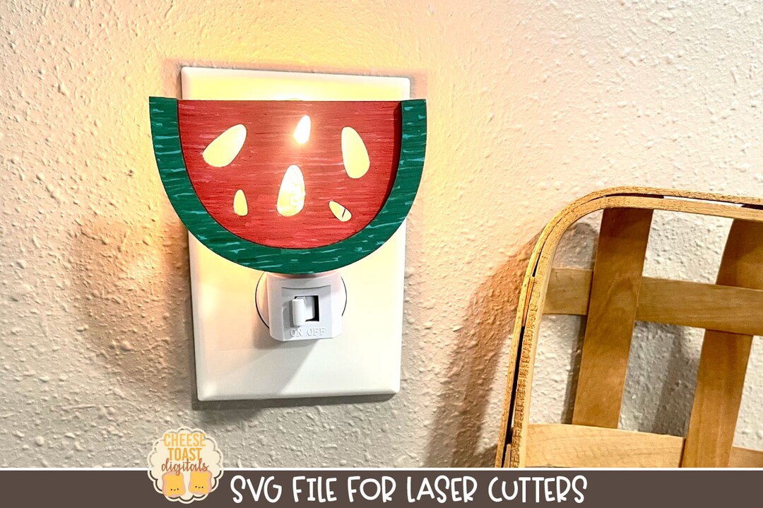 Watermelon Night Light Cover SVG for Laser Cutters, Summer Design, Wood ...