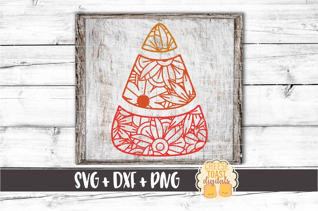 Candy Corn Zen Doodle SVG PNG DXF Cut Files, Fall Mandala, Autumn ...