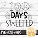 100 Days Sweeter Svg, 100 Days of School Shirt, Cupcake Svg, School Svg ...