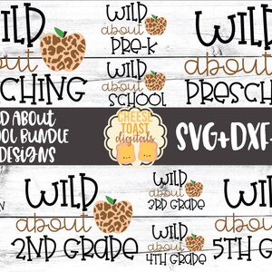 Wild About School SVG Bundle, Leopard Print Apple, Back to School Shirt ...