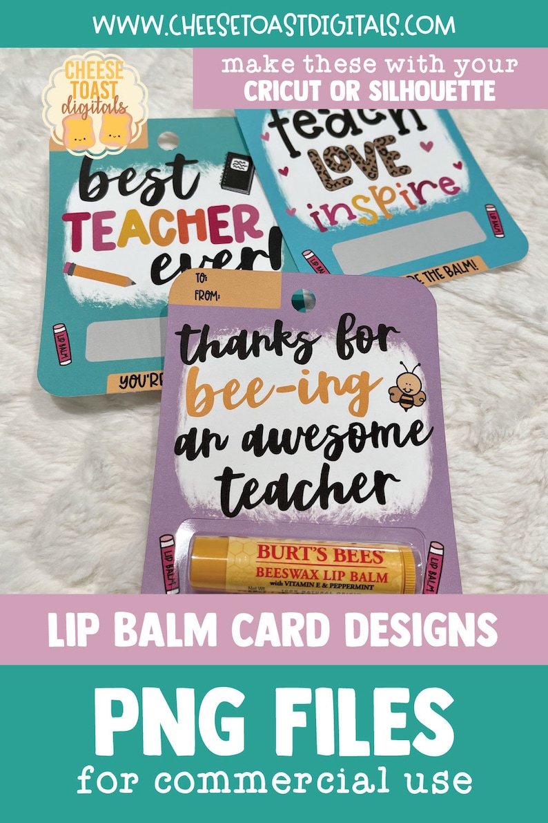 Printable Teacher Card Lip Balm Card Teacher Appreciation - Etsy