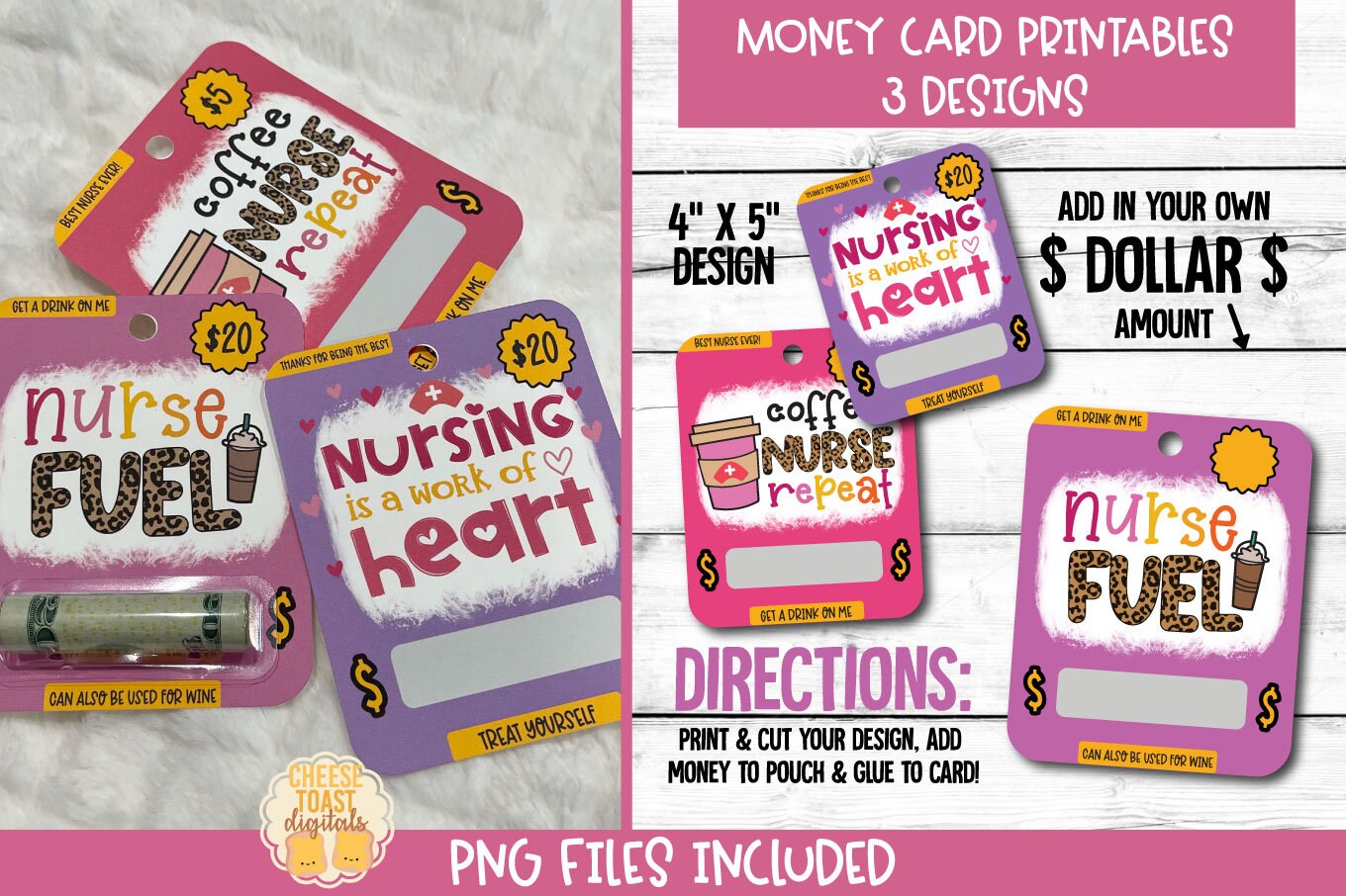 Printable Nurse Card, Money Card, Nurse Appreciation Day Gift, Gift ...