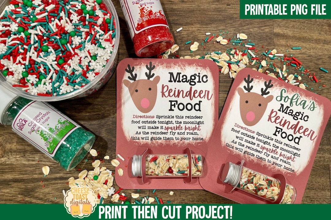 Magic Reindeer Food Card PNG, Printable PNG File, Christmas Card ...