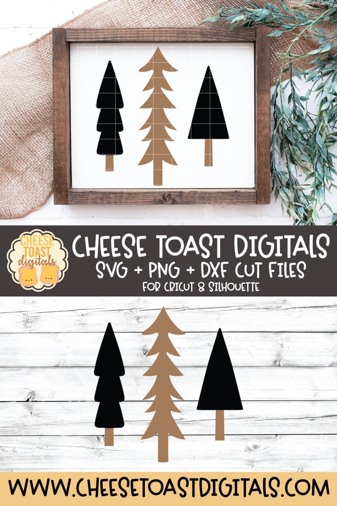 Rustic Trees Sign SVG PNG DXF Cut Files Christmas Sign - Etsy