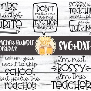 Funny Teacher SVG Bundle, Funny Teacher Shirt, School Teacher Design ...