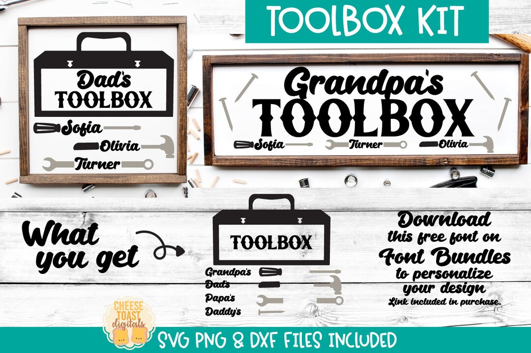 Toolbox Kit, Grandpa's Workshop SVG Cut Files, Father's Day Hammer, Dad ...