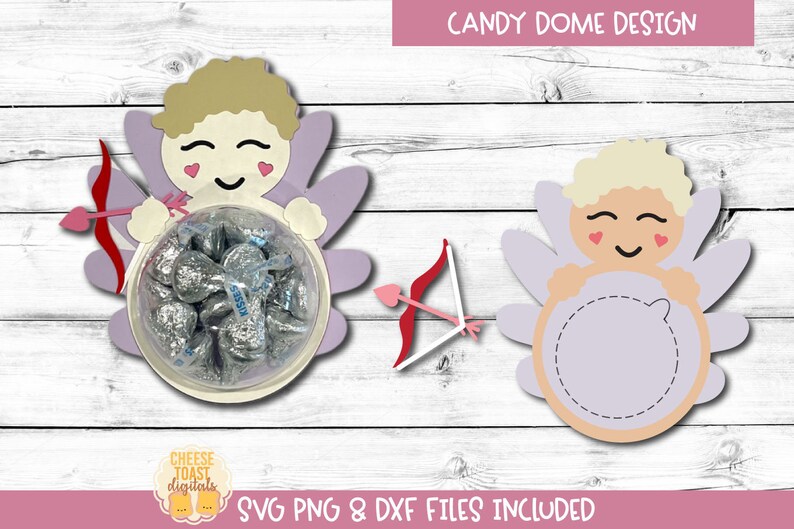 Valentine's Day Candy Dome SVG, Cupid Candy Holder SVG, Party Favor ...