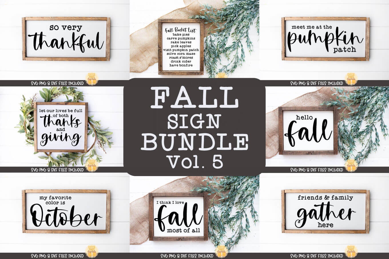 Fall Sign SVG Bundle Vol 5 Fall Farmhouse Svg Autumn Svg | Etsy