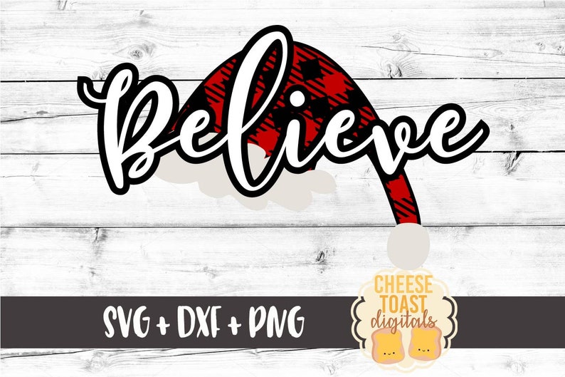 Believe Svg Buffalo Plaid Santa Hat Svg Christmas Svg Plaid - Etsy
