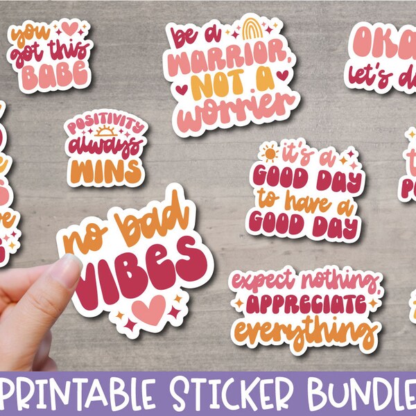 Positivity Printable Stickers - Etsy